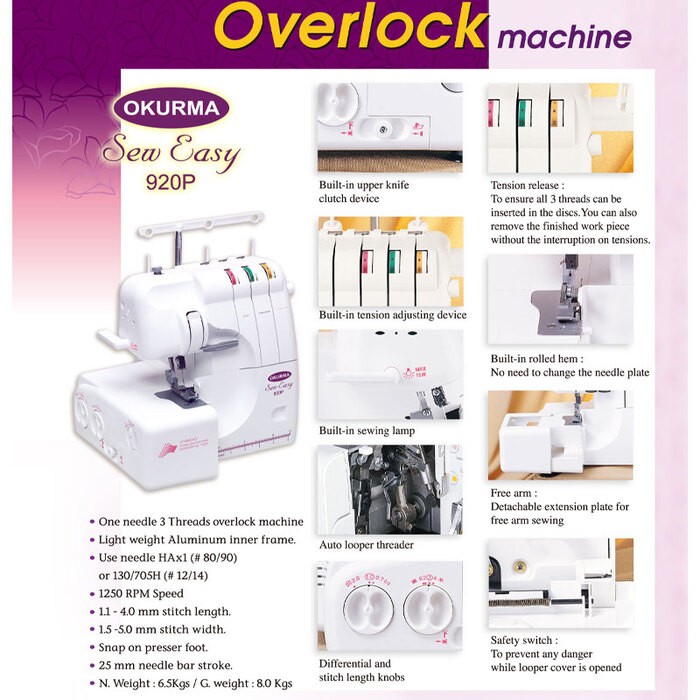 OKURMA/920P PORTABLE OVERLOCK MACHINE